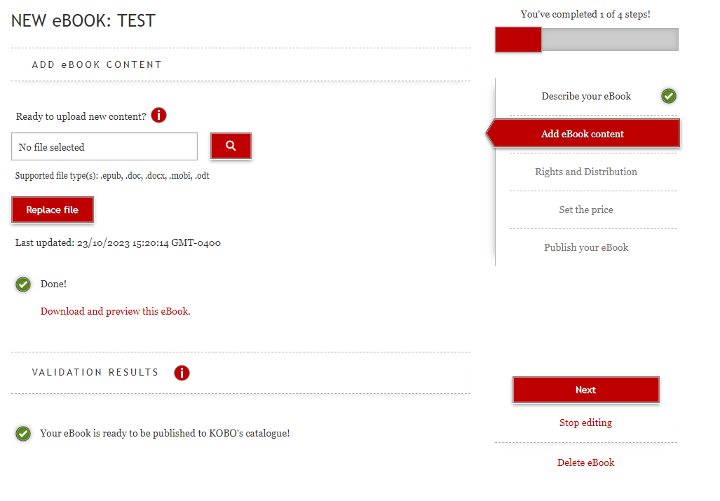 Setting up a New eBook – Kobo Writing Life Help Centre