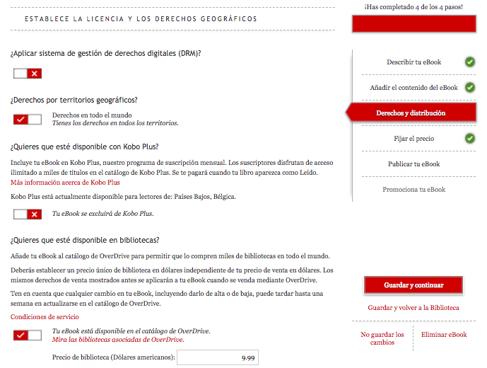 Distribución de OverDrive – Kobo Writing Life Ayuda
